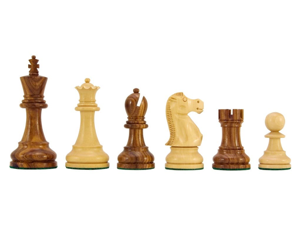 Jacob Knight Golden Rosewood Chess Pieces | Luxury