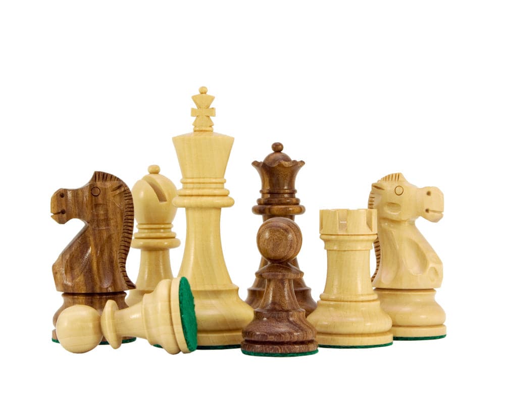 Jacob Knight Golden Rosewood Chess Pieces | Luxury